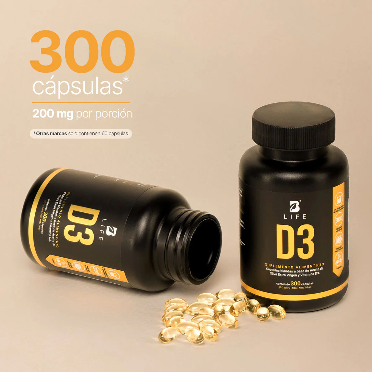 B LIFE D3 300 CAPS – Be-FitnessMX